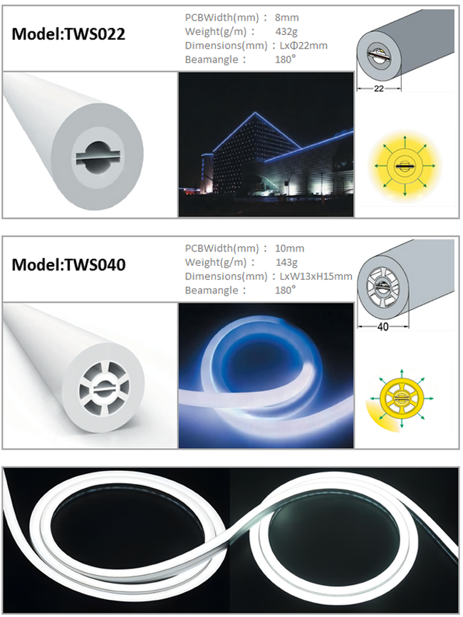 Bendable Fexible Silicone Neon Tube 30×20mm IP68 For Lighting Decoration