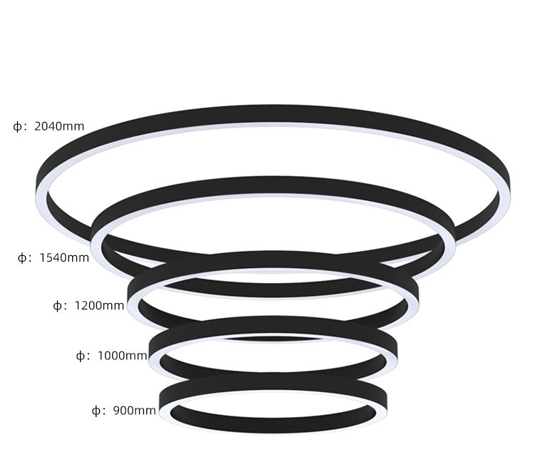 Round Aluminum LED Channel For LED Strip Lights Bendable Black Color